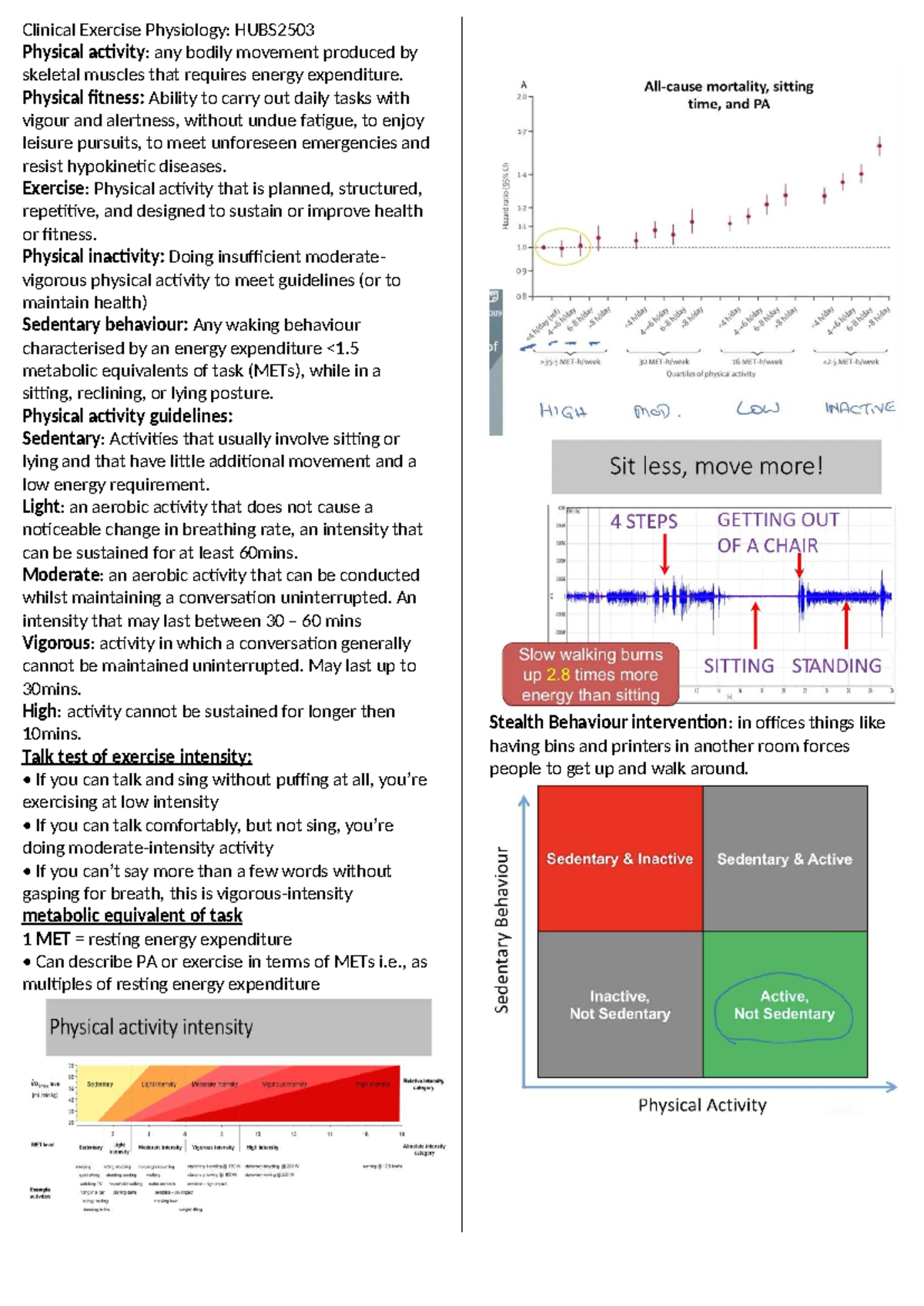 HUBS2503 Clinical Exercise Physiology: Key Concepts and Guidelines ...