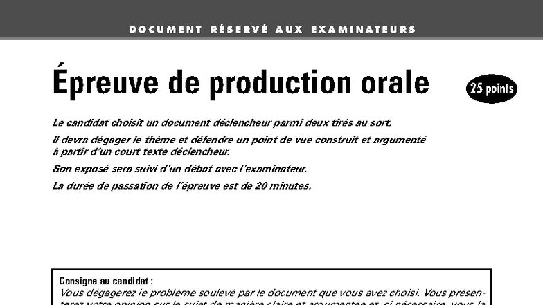 DELF B2 Production Orale: Sujets et Évaluation 2023 - Studocu