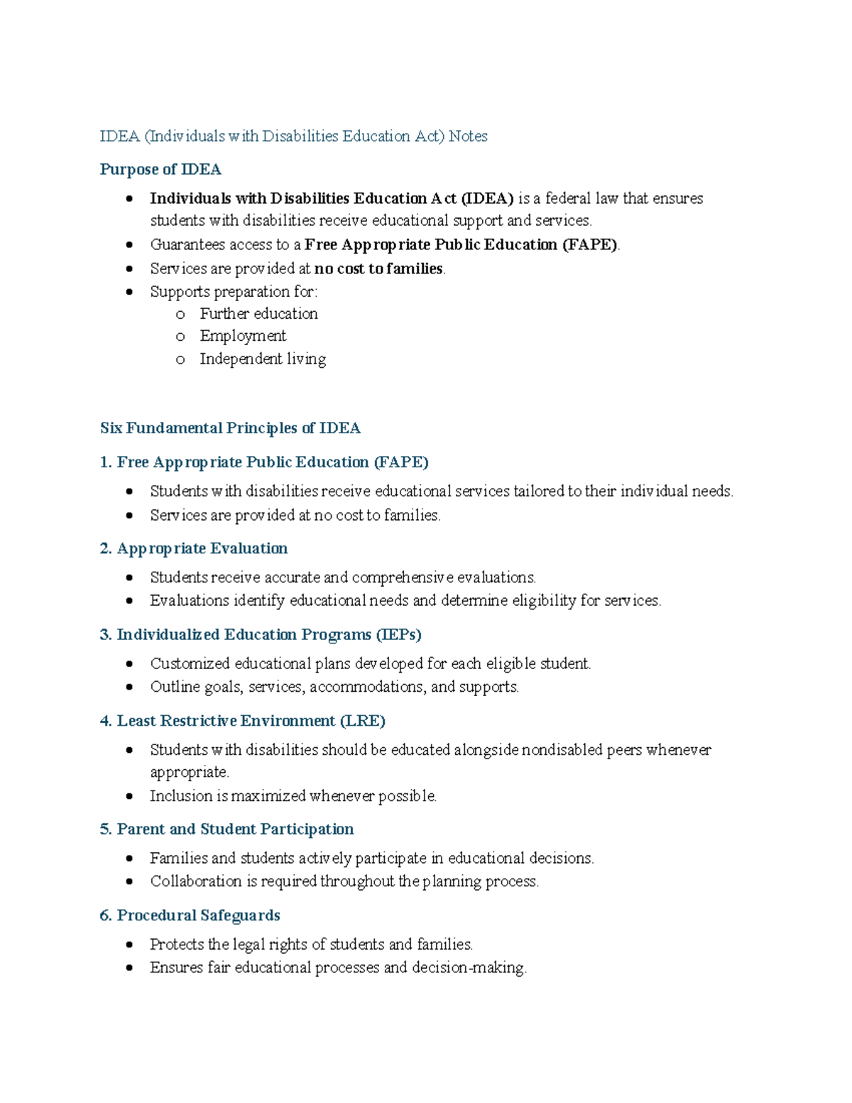 D662 S1 IDEA Notes: Understanding Policies and Legal Requirements - Studocu