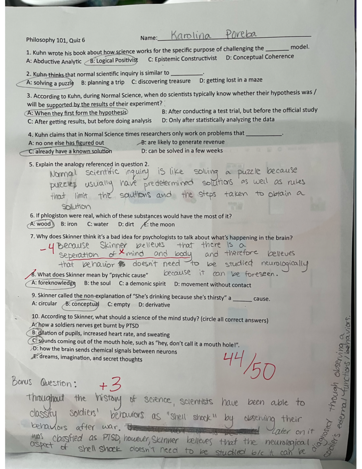 IMG 9273 - Philosophy 101 Quiz 6 - Higgins - PHI 101 - Studocu