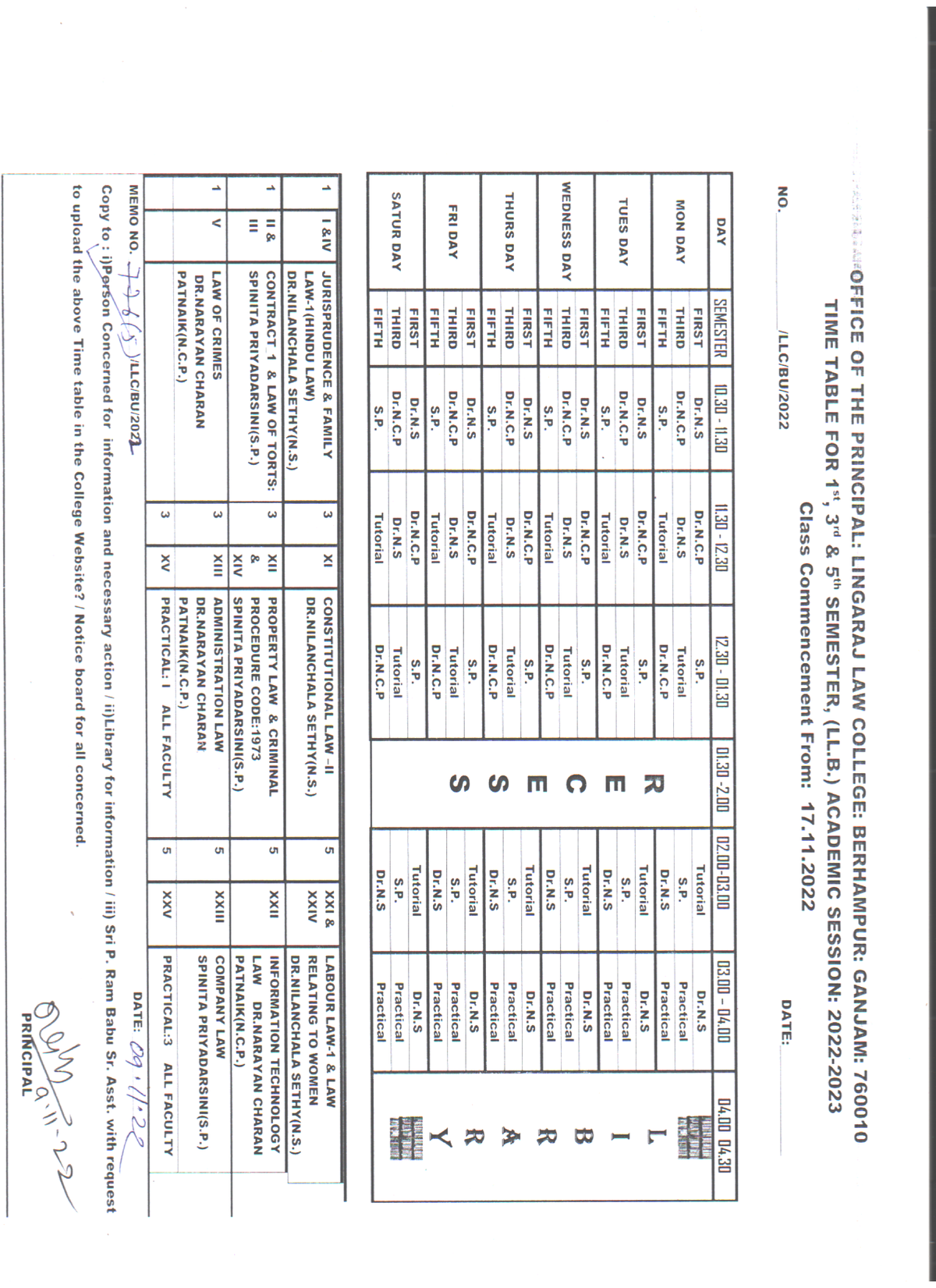 LLB 2022-23 Timetable: Important Dates & Schedule Details - Studocu