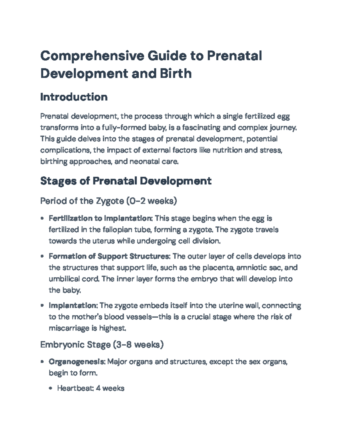 Comprehensive Guide to Prenatal Development and Childbirth (PSY101 ...