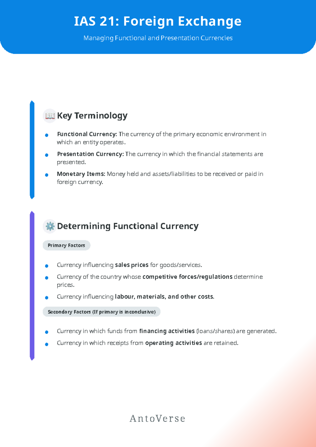 IAS 21: Foreign Currency Transactions and Key Terminology - Studocu