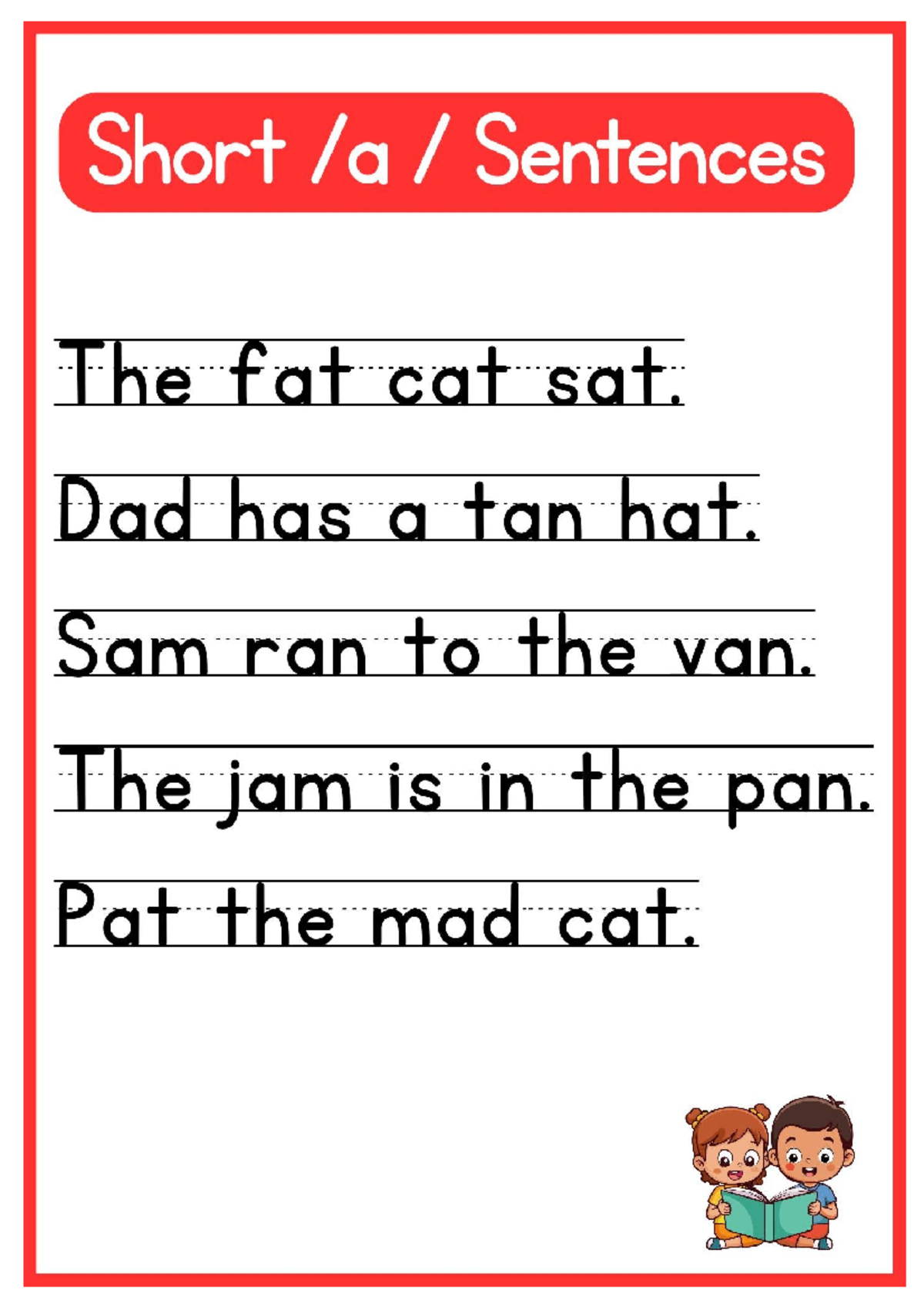 JAX CVC - Beginner Reading Materials with Short Sentences - Studocu