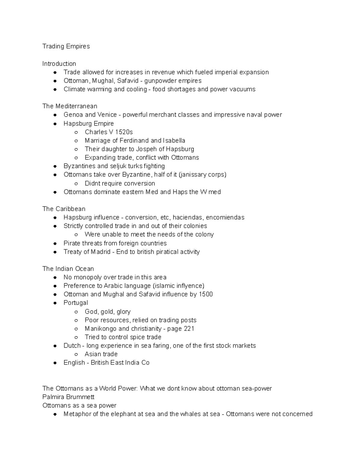 Chapter 3 Notes - Trading Empires Introduction Trade allowed for ...