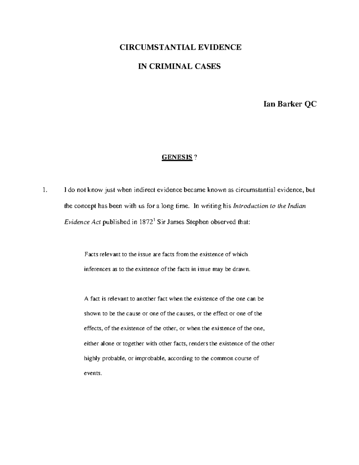 Circumstantial Evidence in Criminal Cases: Insights and Legal Framework ...
