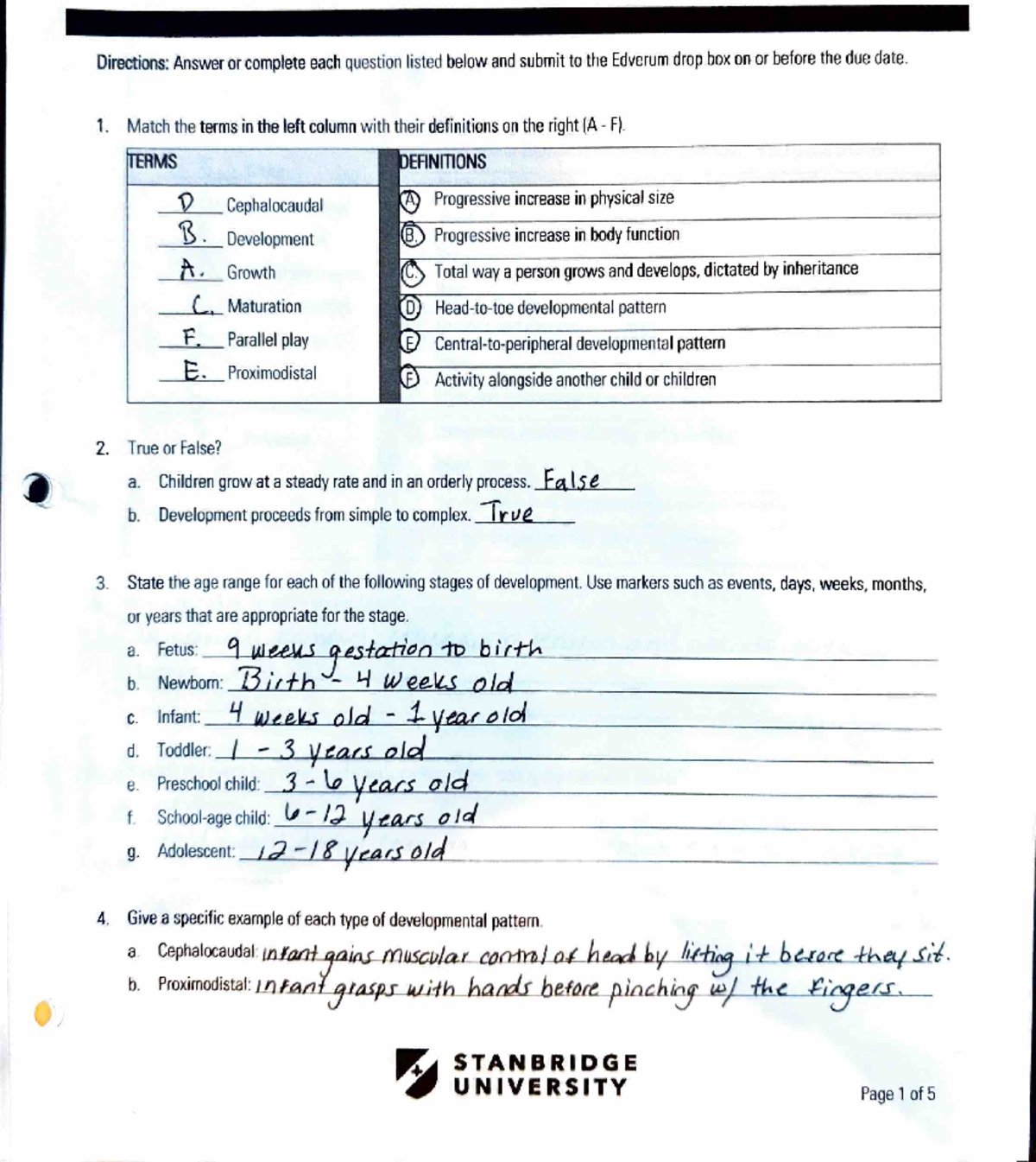 Learning activity 1 - Directions: Answer or complete each question ...