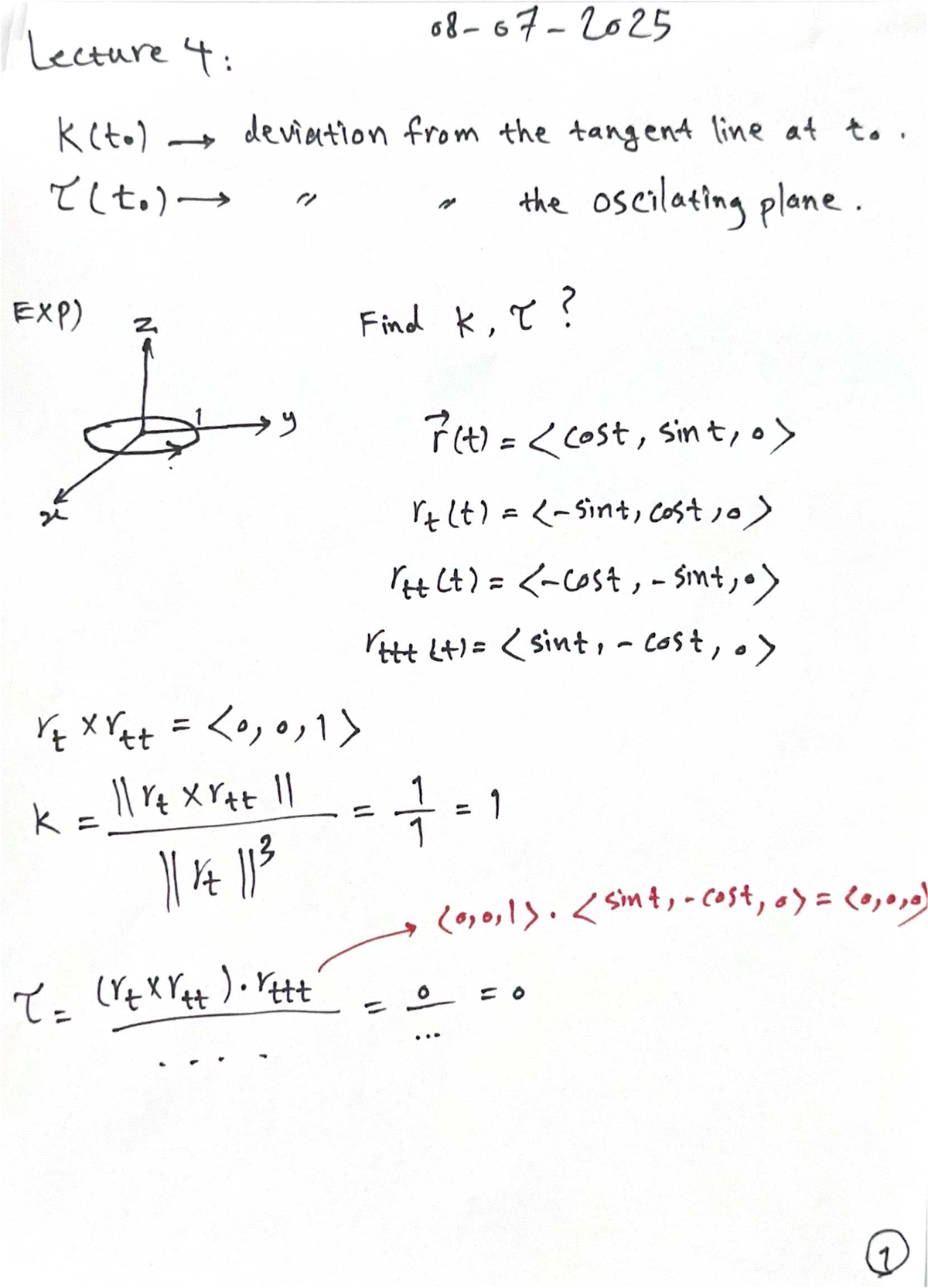67. MATH 2025 Lecture 4: K(t) Deviation in Oscillating Plane - Studocu