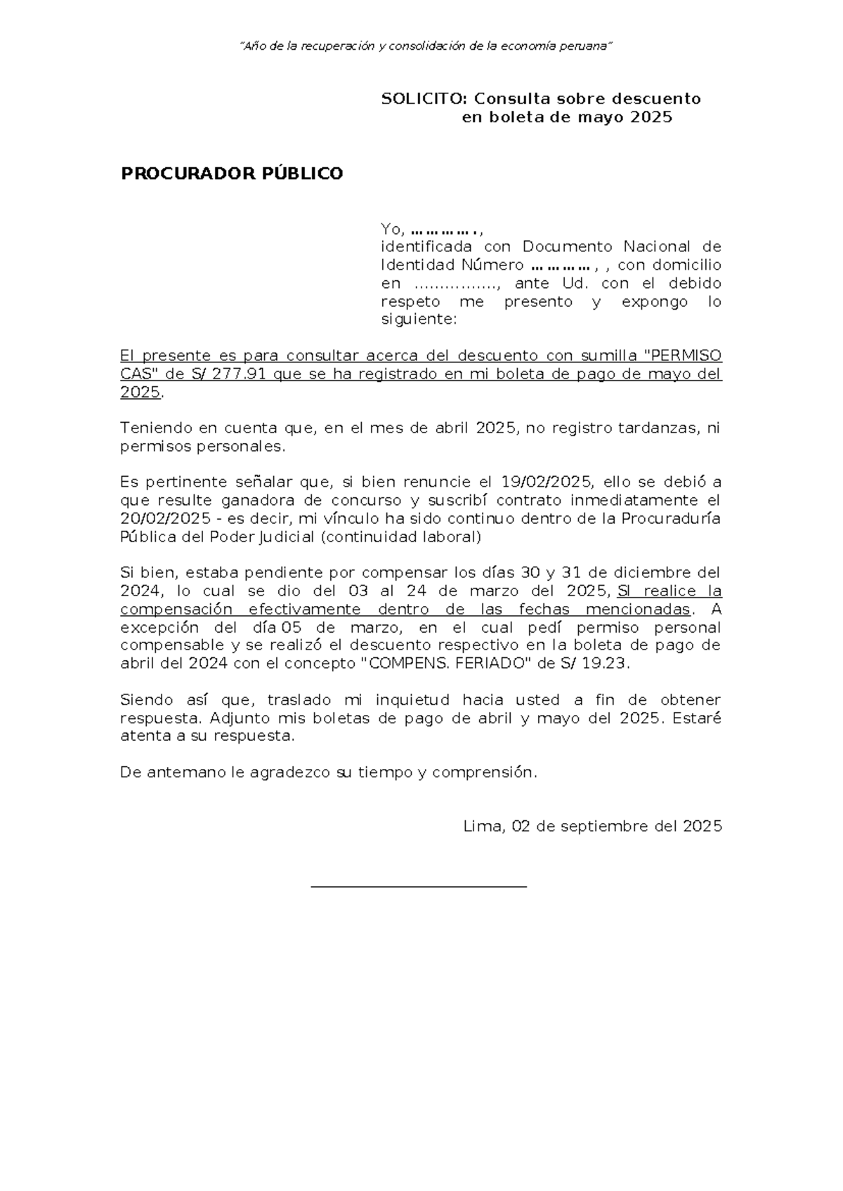 Consulta sobre Descuento en Boleta de Pago - Mayo 2025 - Studocu