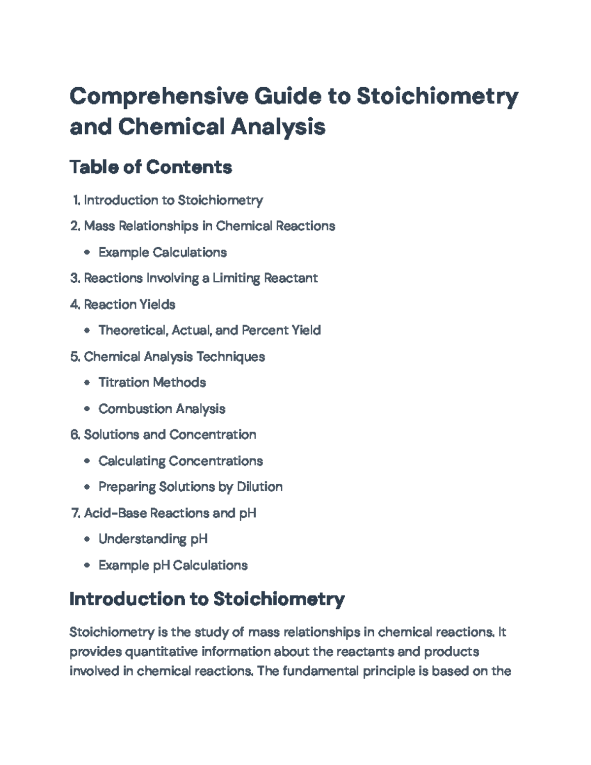 Comprehensive Guide to Stoichiometry and Chemical Analysis Techniques ...