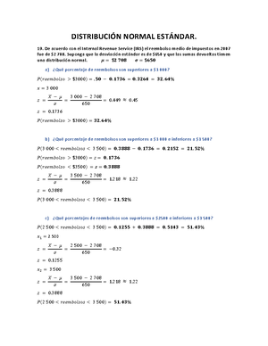 Ejercicios T de Distribución T de Student - INSTITUTO POLITECNICO NACIONAL ESCUELA SUPERIOR DE ...
