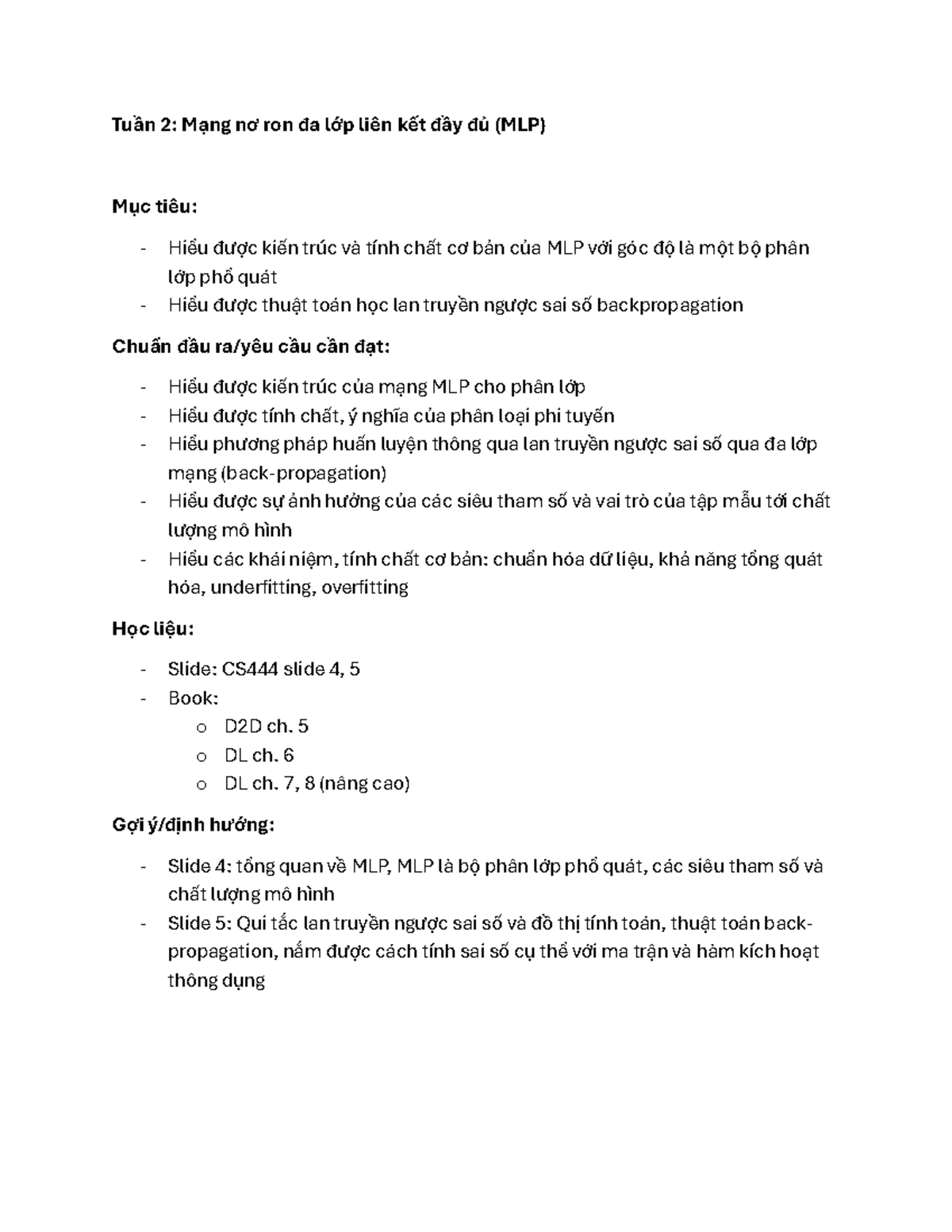 W2: MLP - CS231n Final Exam Notes on Architecture & Backpropagation ...