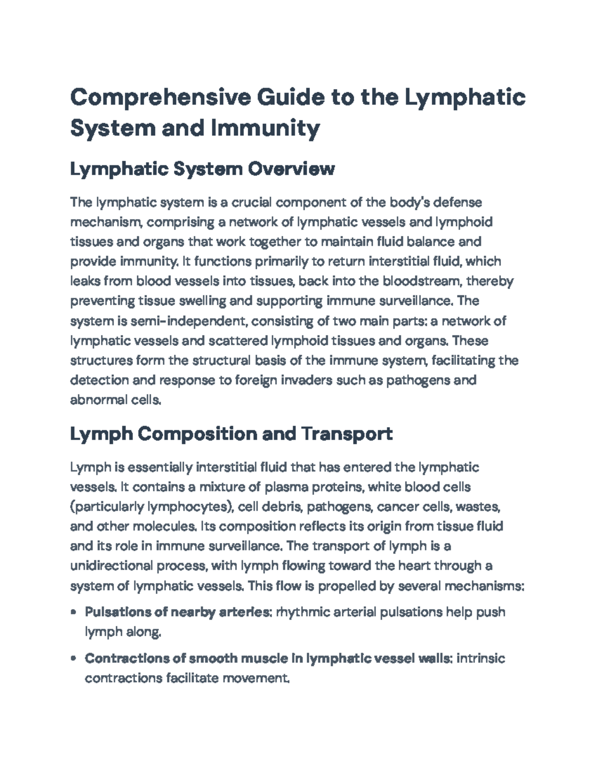 Comprehensive Guide to the Lymphatic System and Immunity (BIO 101 ...