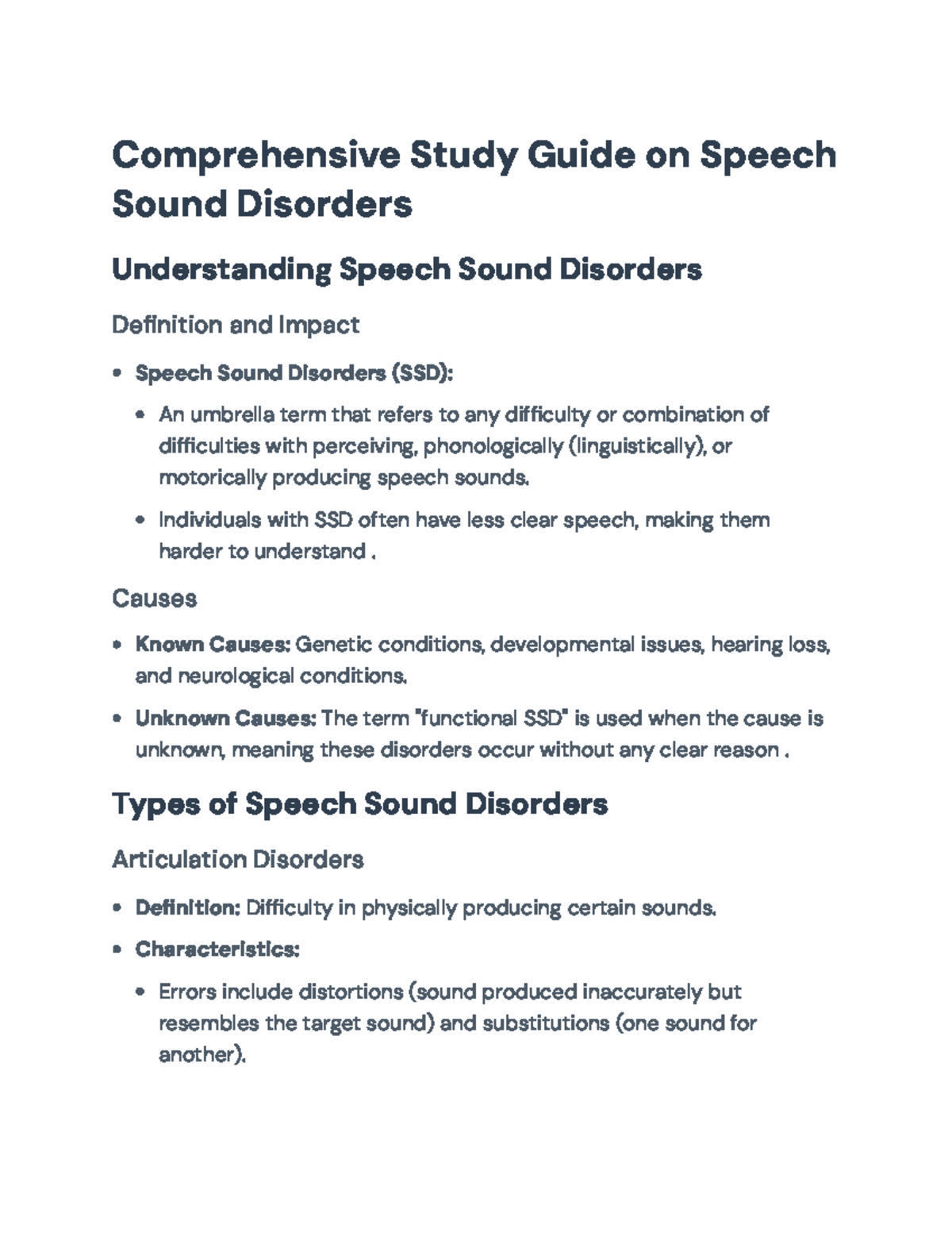 Speech Sound Disorders Study Guide: Definition, Types, and Treatment ...