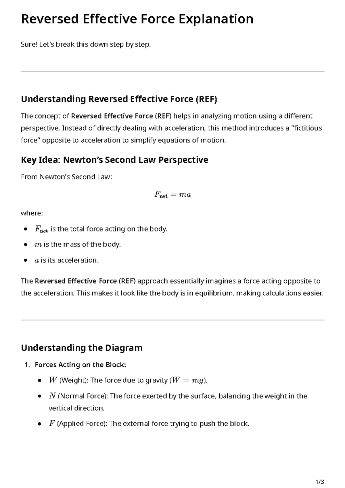 Reversed Effective Force (REF) Explained: Simplifying Motion Analysis ...