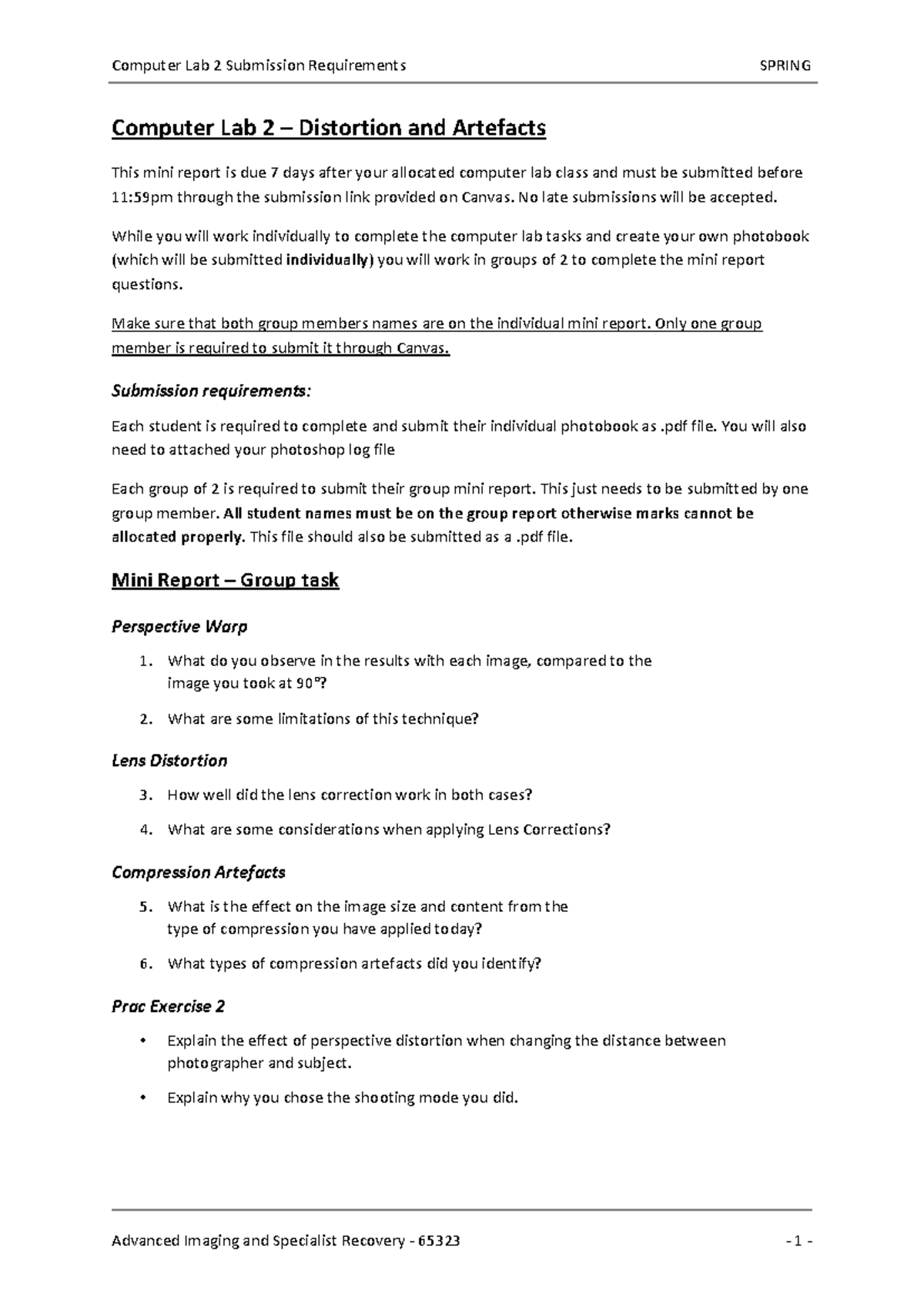Lab 2 - Report requirements 2024 - Computer Lab 2 Submission ...