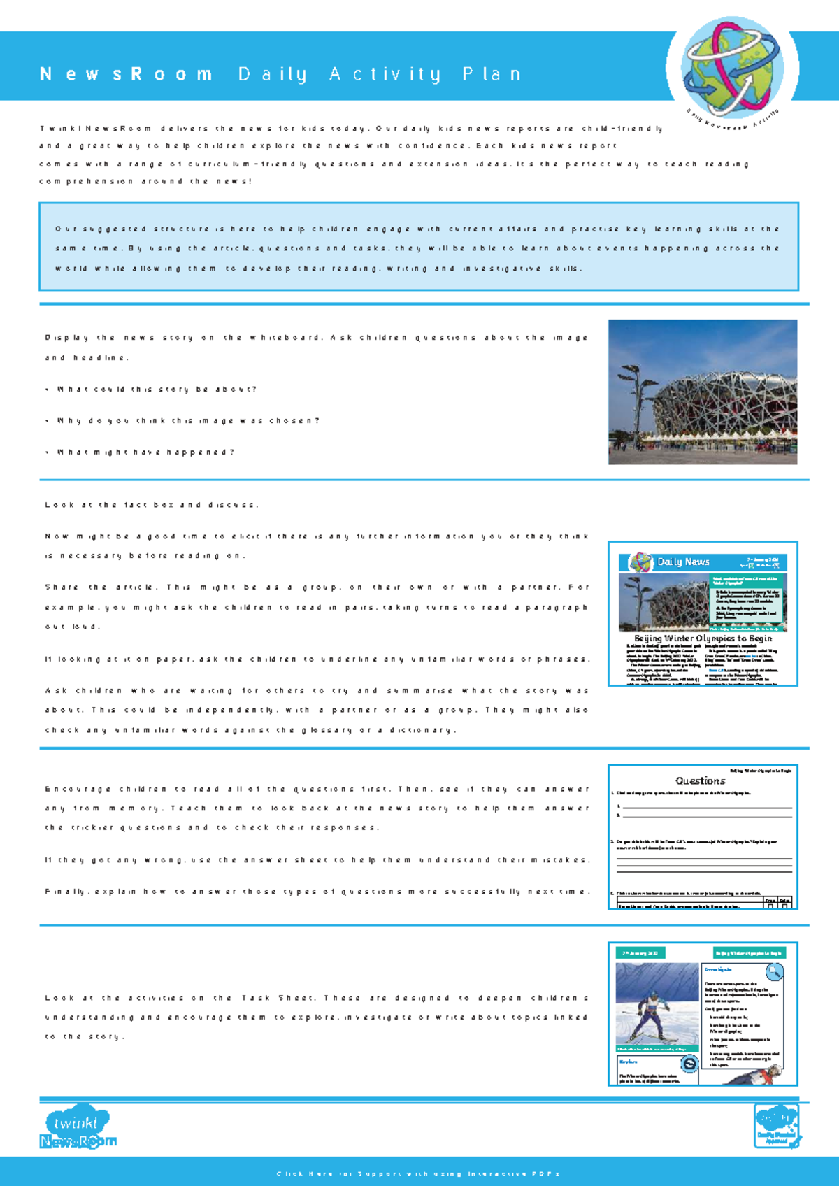 Beijing 2022 Winter Olympics: Daily Activity Plan for Kids - Studocu