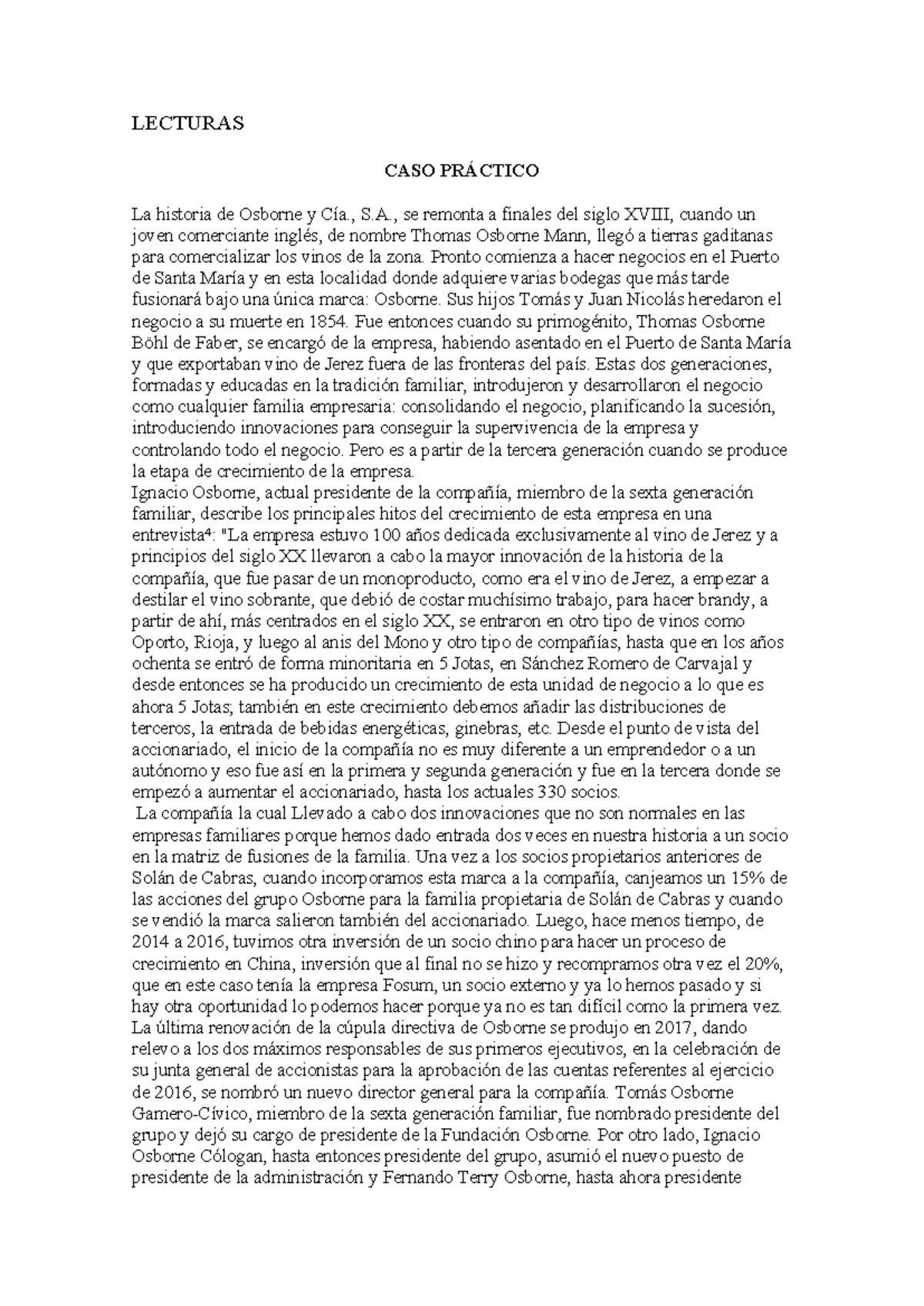 Texto de la practica T.2.ADE - LECTURAS CASO PRÁCTICO La historia de ...
