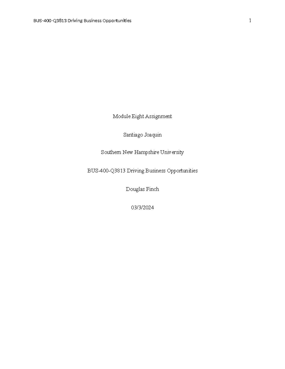 BUS 400 Module Eight Assignment: Business Continuity & Post-Launch ...