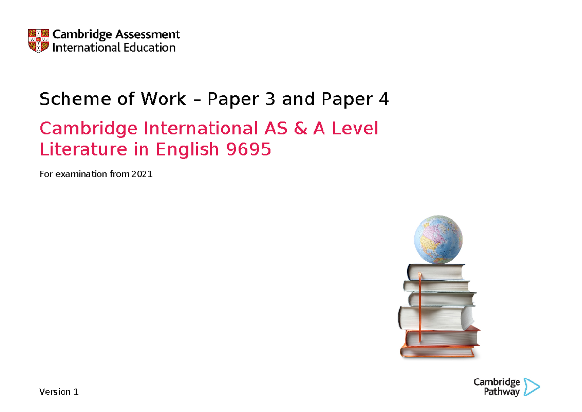 9695 Scheme of Work Paper 3 and Paper 4 (for examination from 2021 ...