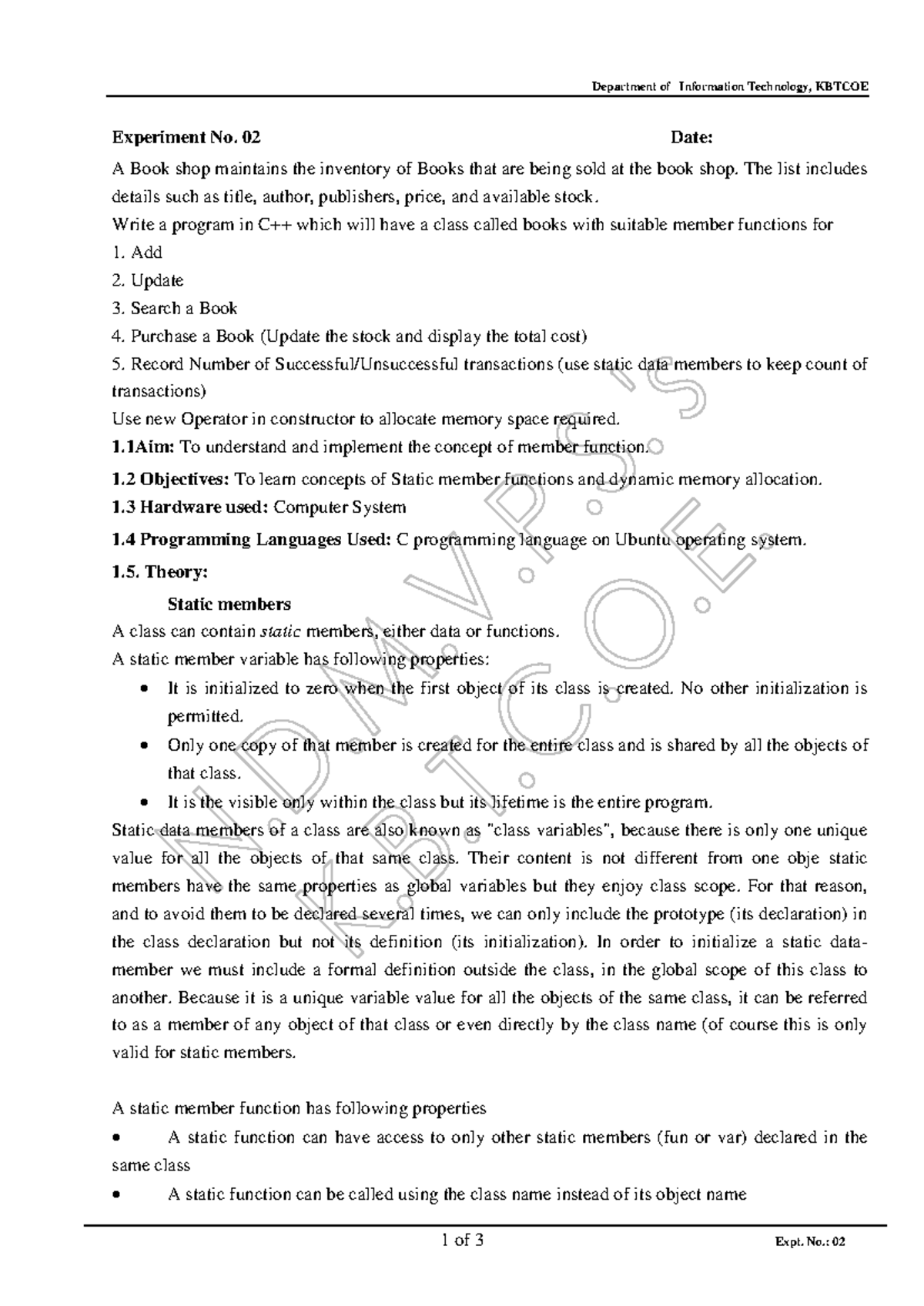 Ass2 Final - OOP Experiment 02: Book Shop Inventory Management - Studocu