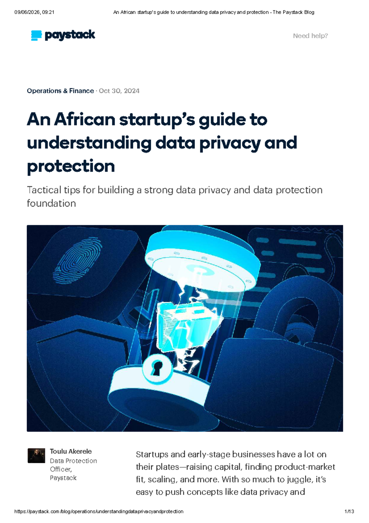 09:21 An African Startup's Guide to Data Privacy & Protection - Studocu
