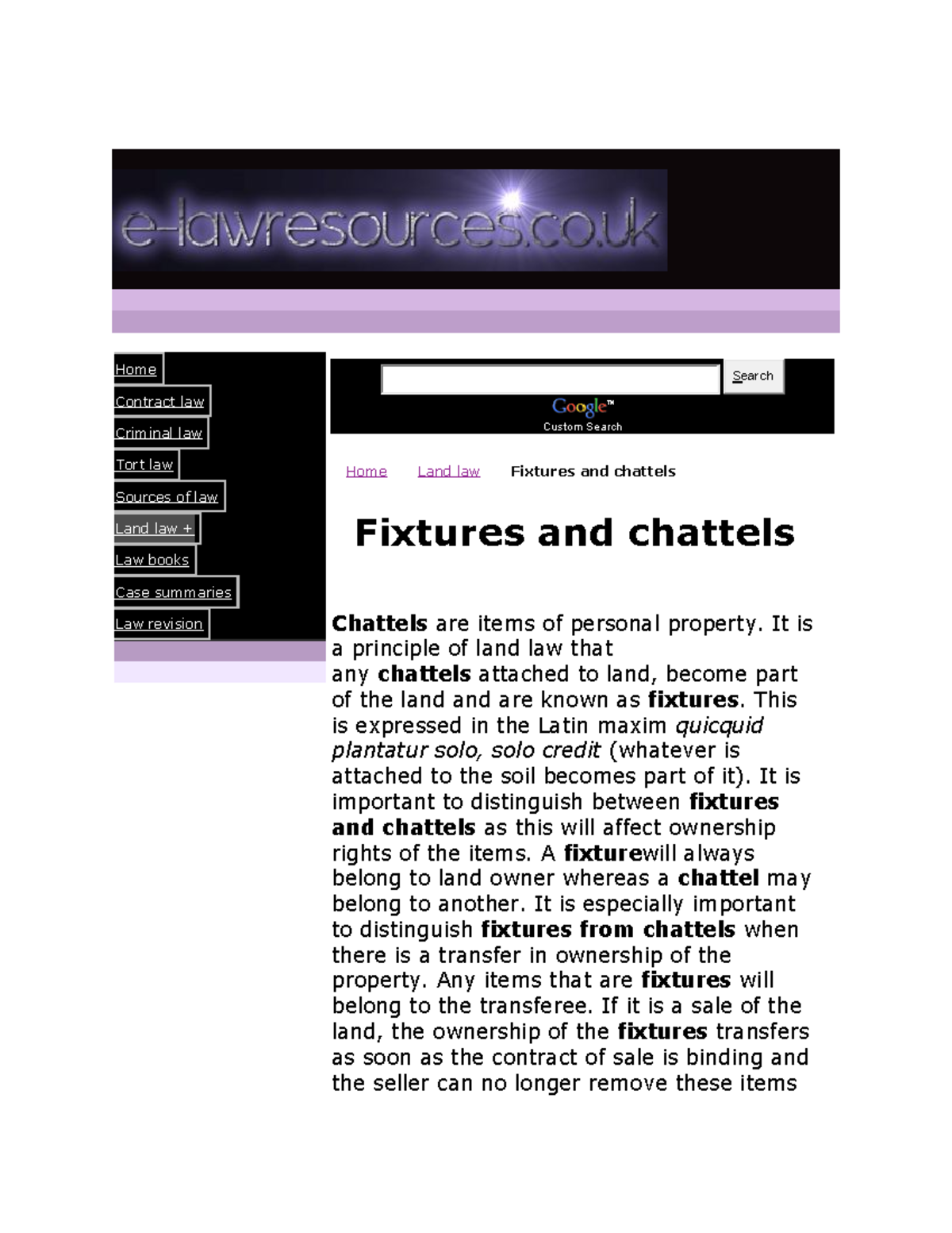 Fixtures and Chattels in Land Law: Key Concepts and Case Summaries ...