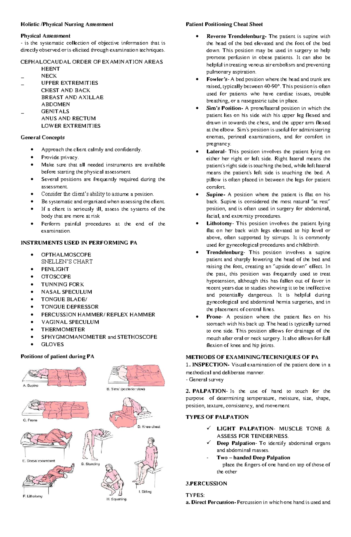 Holistic Nursing Assessment: Physical Assessment Techniques and Tools ...