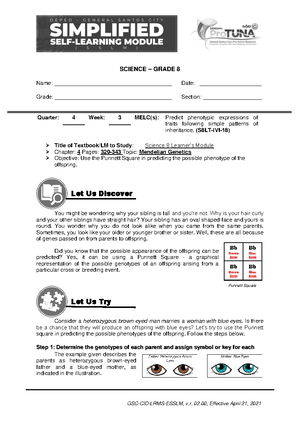 GR8 LAS Q4 W2 SCHOOL - SCIENCE – GRADE 8 Name ...