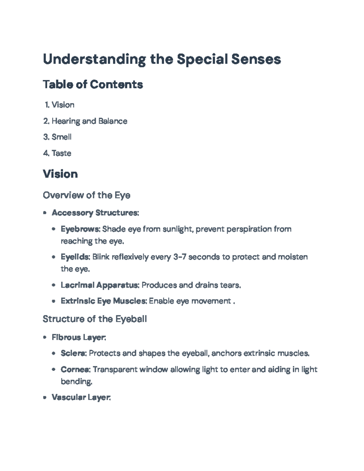 Understanding the Special Senses: Vision, Hearing, Smell, and Taste ...