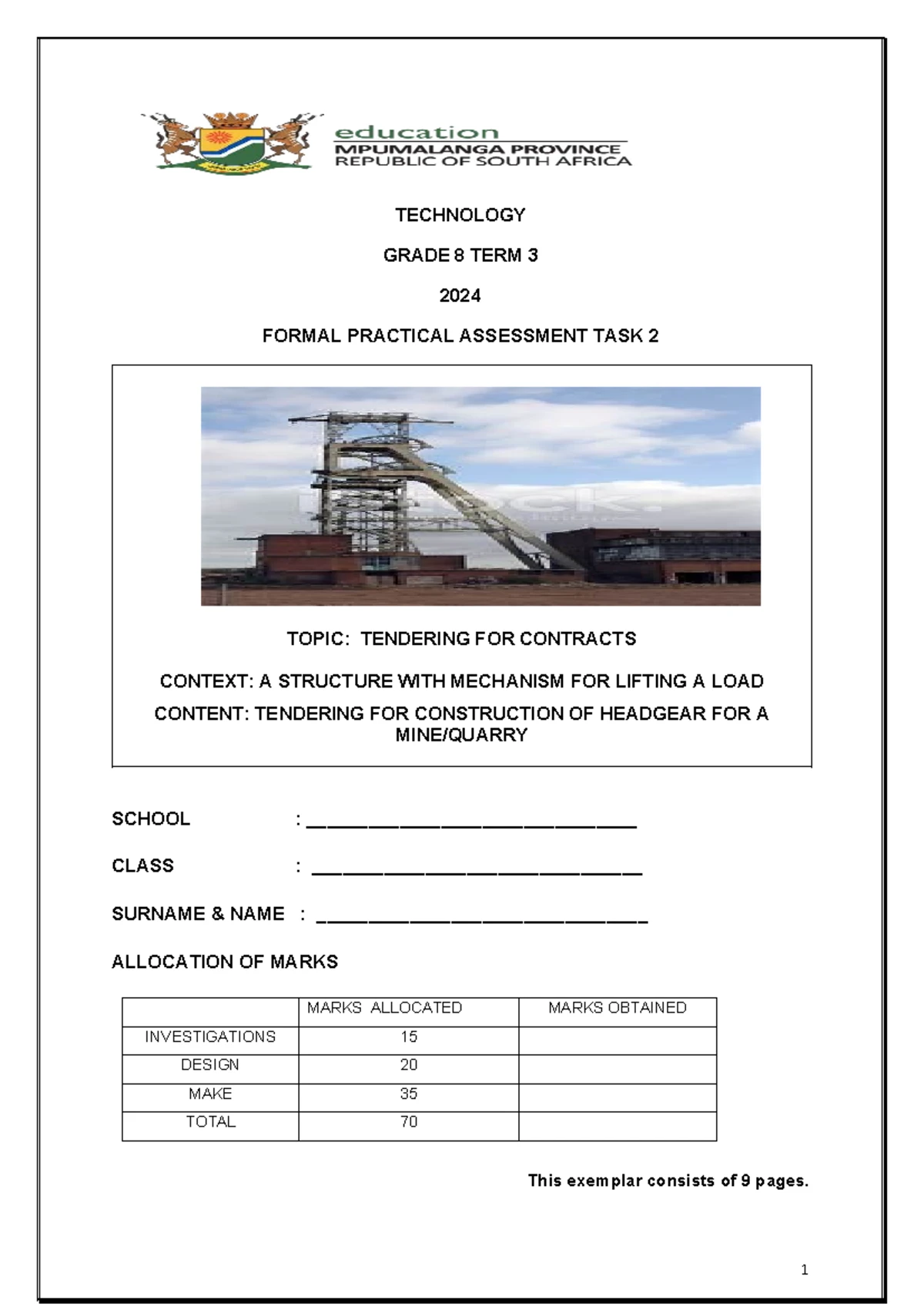 GRADE 8 TECHNOLOGY: ELECTRICAL & MECHANICAL SYSTEMS TERM 3 RATP 2023 - Studocu