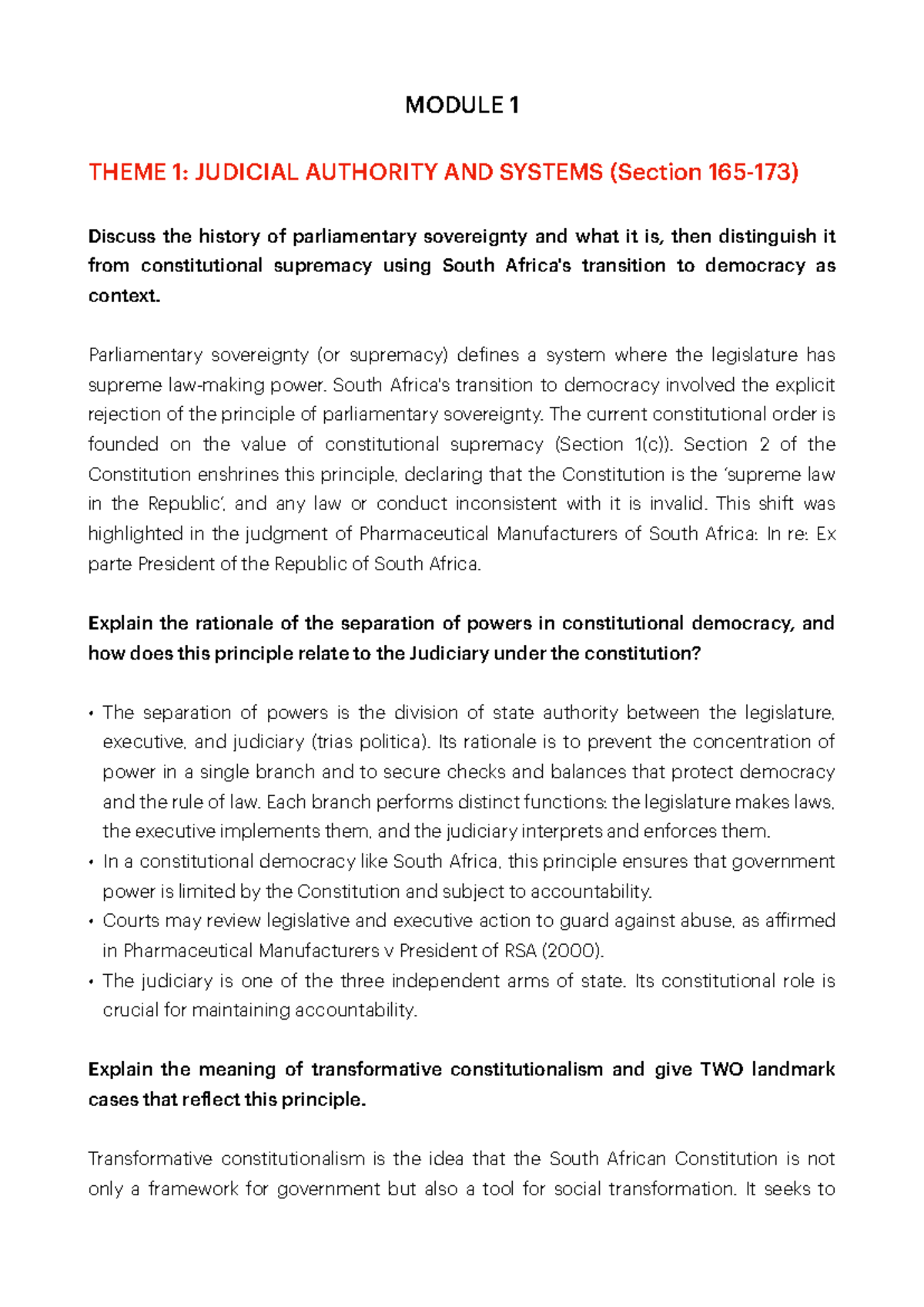 PBL 220: Judicial Authority and Constitutional Systems Overview - Studocu