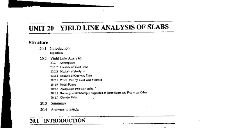 Unit 20: Yield Line Analysis of Slabs in RCC Structures - Studocu