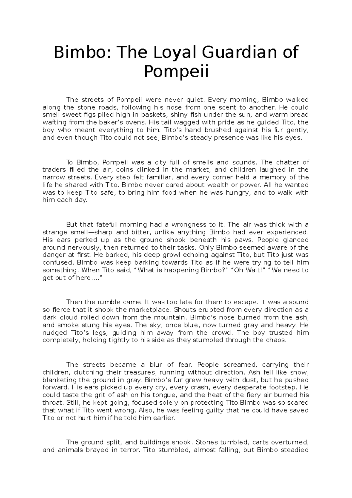 Bimbo: The Loyal Guardian of Pompeii - Essay Notes E Seojun 복사본 - Studocu