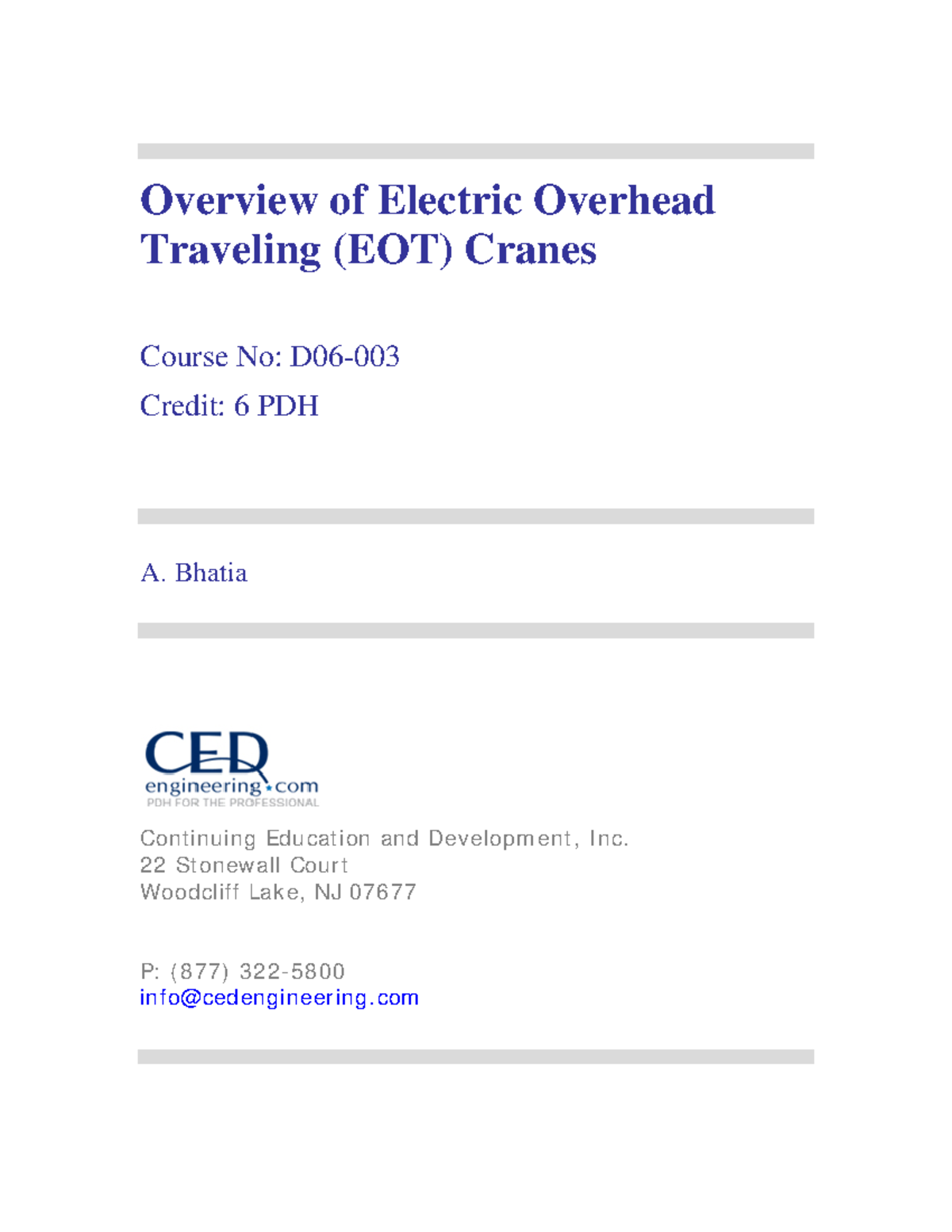 Overview of Eclectric Overhead Traveling Cranes-R1 - Overview of Electric Overhead Traveling ...