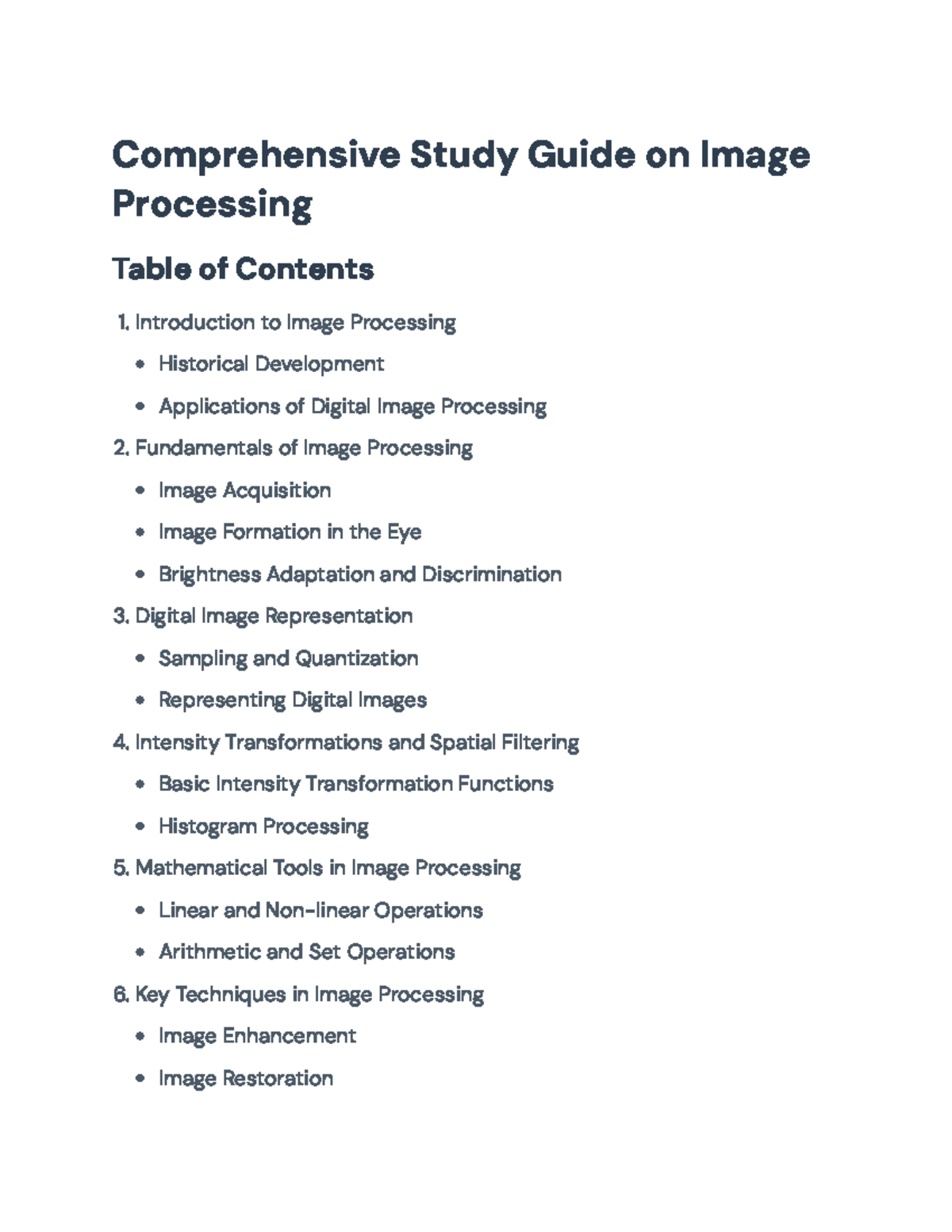Comprehensive Study Guide on Image Processing Techniques and Applications - Comprehensive Study ...