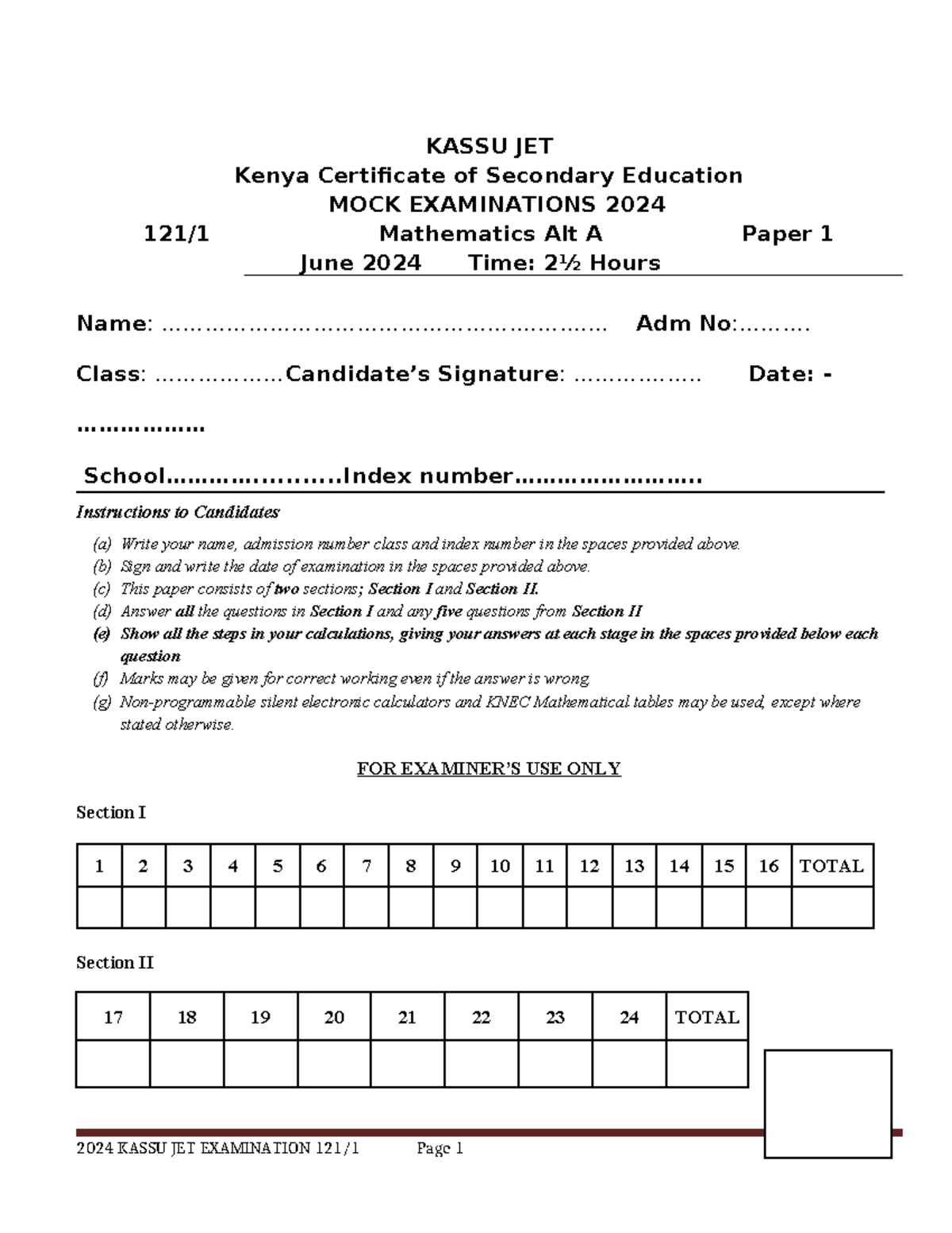 Mathematics-PP1 - Mock Exam Paper 1 Study Guide for 2024 - Studocu