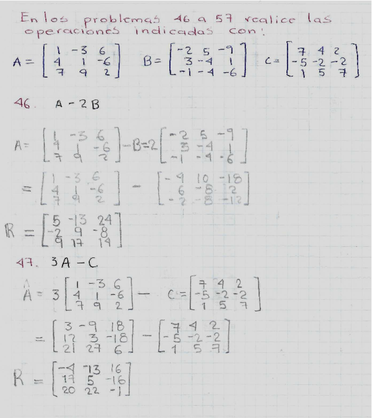 Operaciones con Matrices - Algebra Lineal - Studocu