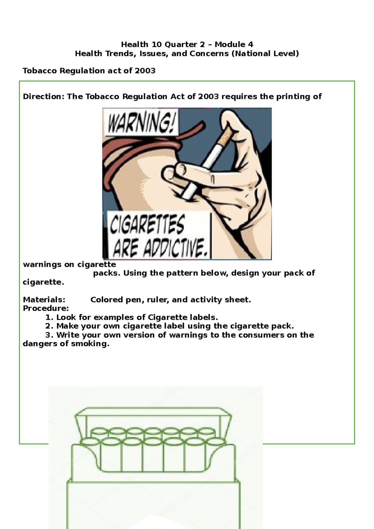 Health 10 q2 m4 and 8 - sadwqd1dqwewdqdwq - Health 10 Quarter 2 ...