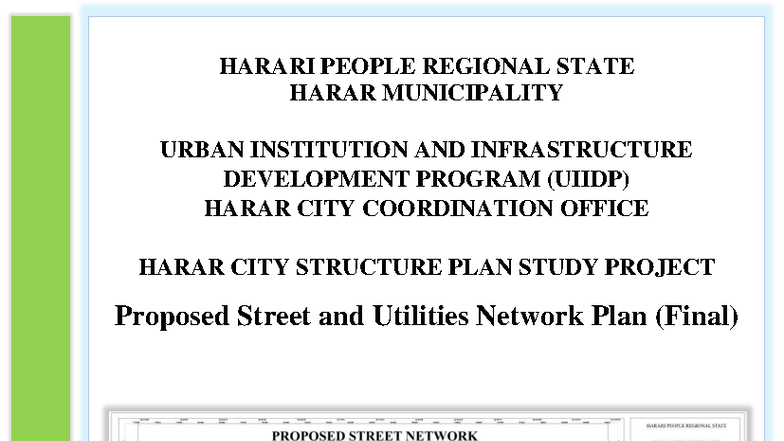 Harar City Structure Plan Study: Proposed Streets & Utilities Network ...