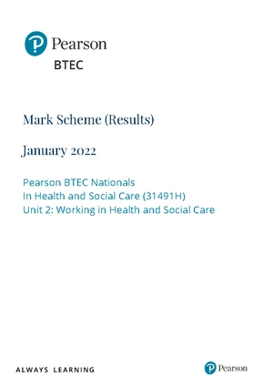 Mark scheme january 2022 - Mark Scheme (Results) January 2022 Pearson ...