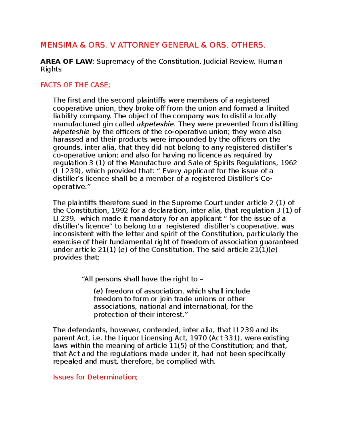 Agyei Twum v Attorney General (Case Brief) - Judicial Misconduct ...