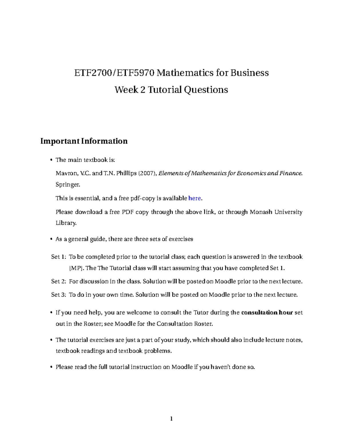 Week2 - 、、、、、、、、、、、、、、、、、、、、 - ETF2700/ETF5970 Mathematics for Business ...
