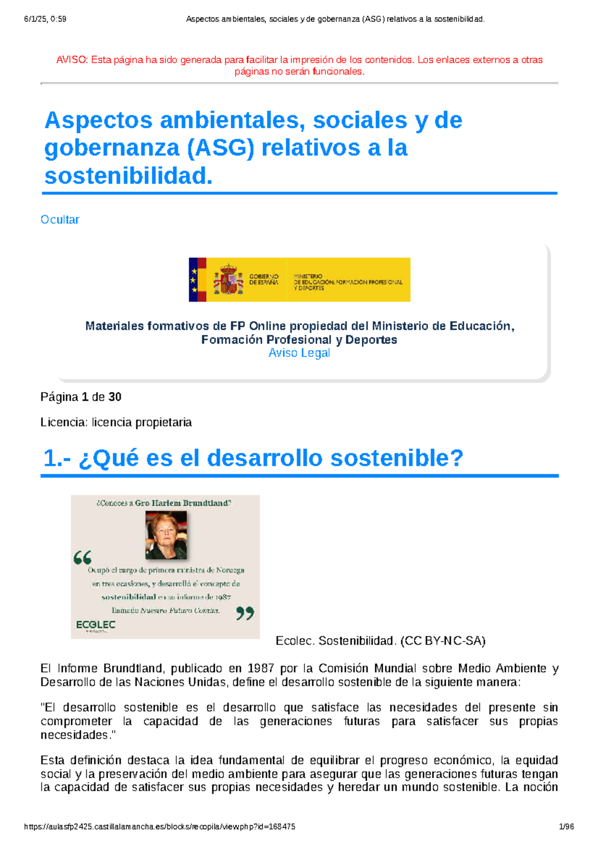 Aspectos Ambientales, Sociales y de Gobernanza (ASG) en Sostenibilidad ...