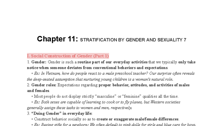 Chapter 11: Stratification by Gender and Sexuality - Key Concepts and ...