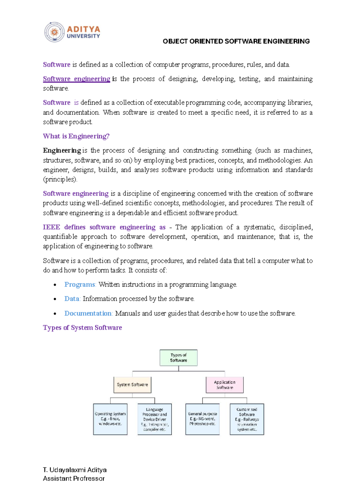 AUS OOSE UNIT I - Introduction to Object Oriented Software Engineering - Studocu