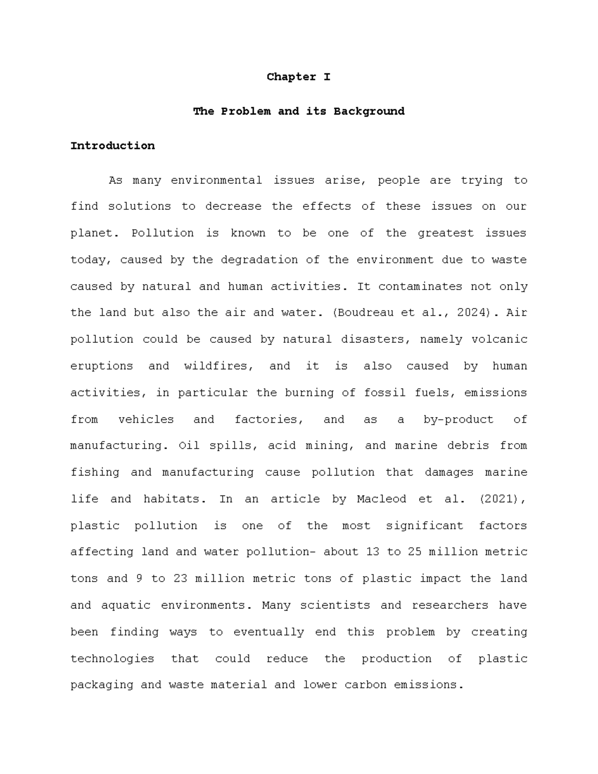 Final Research Paper: Pollution Awareness and Eco-Friendly Practices ...