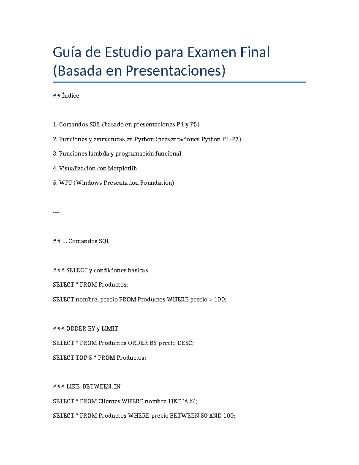 Guía de Estudio para Examen Final DAI: SQL, Python y Visualización ...