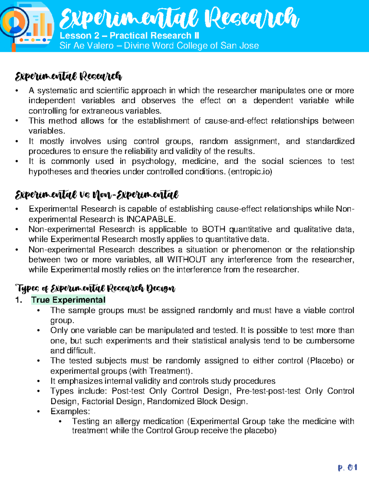 PR2 L2 Experimental Research: Understanding Design Types and Methods ...
