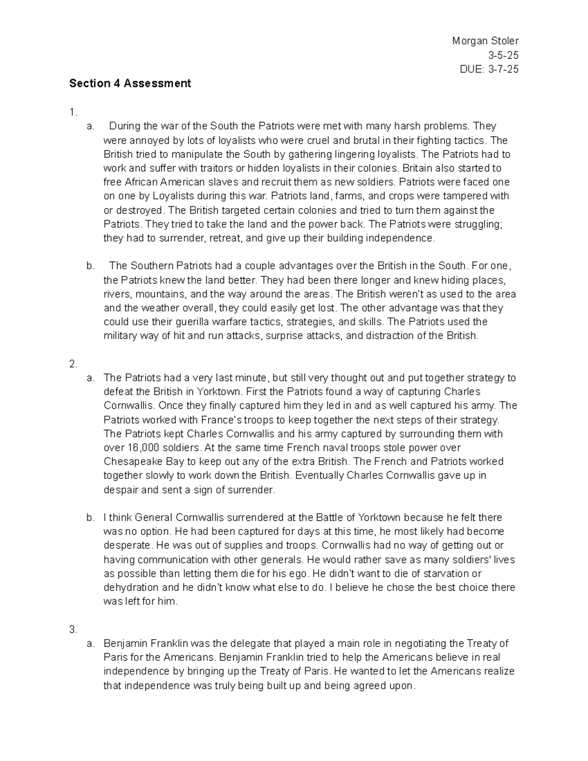 Section 4 Assessment - Google Docs - Morgan Stoler 3-5- DUE: 3-7 ...